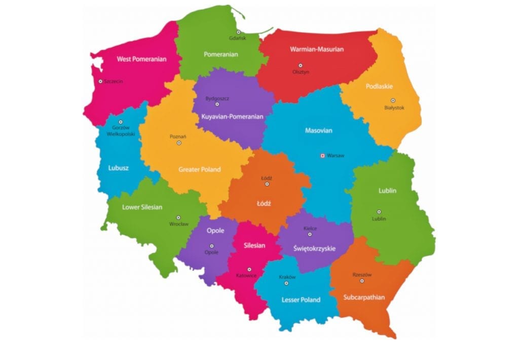 Regions of Poland - administrative regions - voivodeships